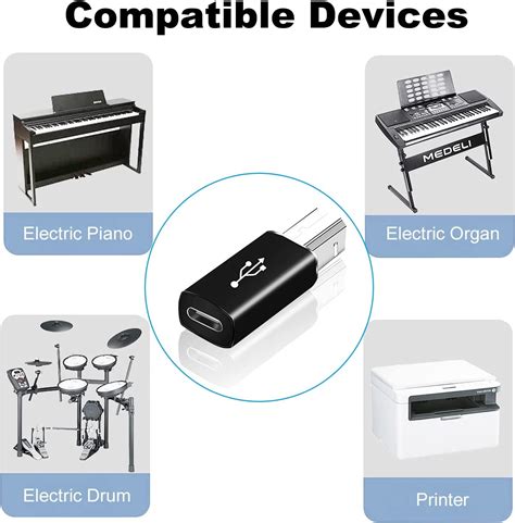 Trahoo 2 Pack Usb B To Usb C Adapter Type C Female To Midi Converter Compatible With Printer