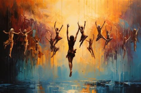 Premium Ai Image Agile Acrobats Soaring Through The Air With Aerial Grace Generative Ai