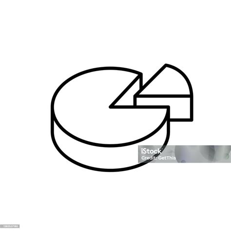Data Analysis Black Line Icon Pie Chart Sign Statistics Marketing Business Analytics Concept