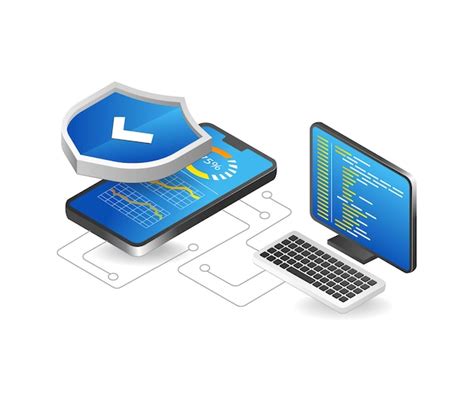 premium vector flat isometric 3d illustration smartphone security