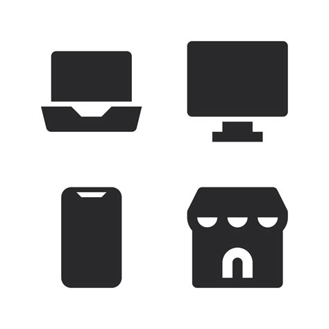 User Interface Icons Set Laptop Monitor Smartphone Store Perfect For Website Mobile App