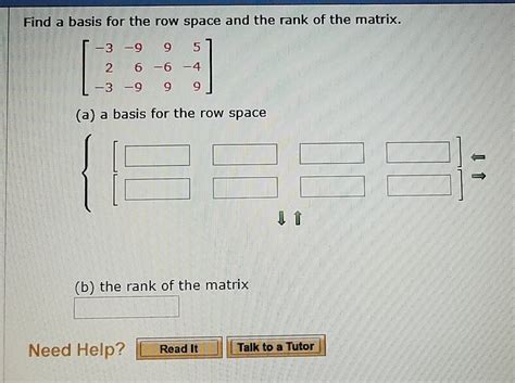 solved find a basis for the row space and the rank of the