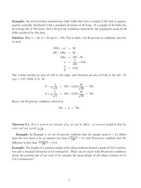 Estimating Parameters 2 Pdf Confidence Interval Normal Distribution