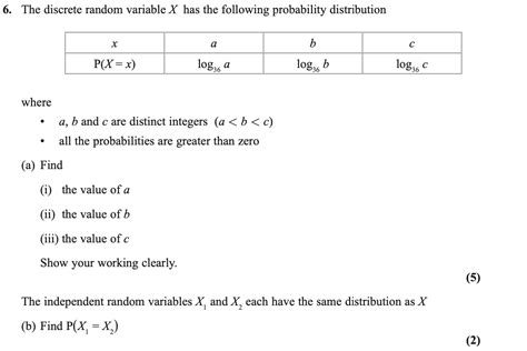 Exam Questions Discrete Random Variables Examsolutions