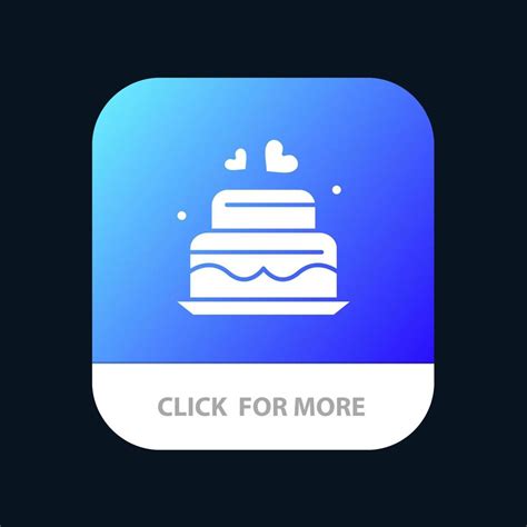 Cake Love Heart Wedding Mobile App Button Android And Ios Glyph Version