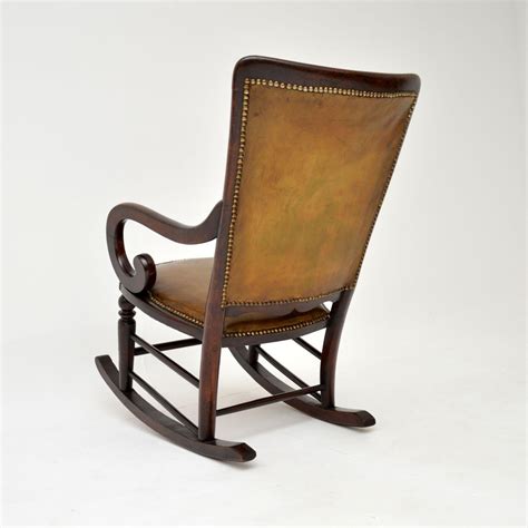 Antique Victorian Leather Rocking Chair For Sale At 1stdibs