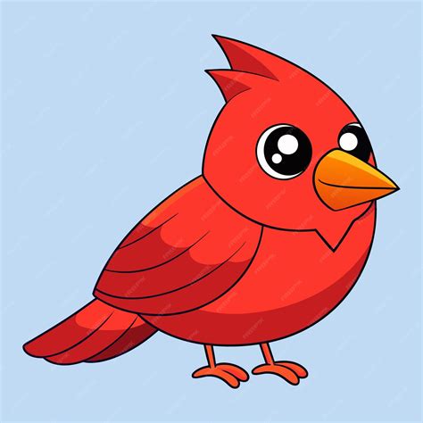 Un Dibujo De Dibujos Animados De Un Pájaro Rojo Con Un Pico Amarillo Y Un Pico Rojo Vector