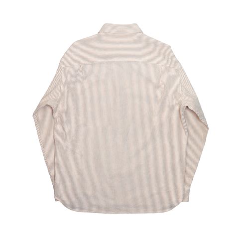 Curved Hem Shirt 2 Foxfibre® Oxford Stripe Dana Lee Brown