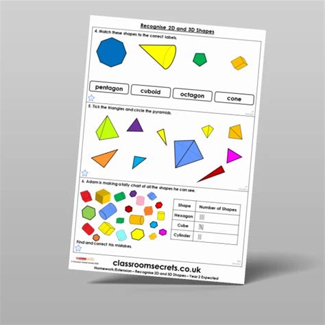 Year 2 Recognise 2d And 3d Shapes Reasoning And Problem Solving Resource Classroom Secrets