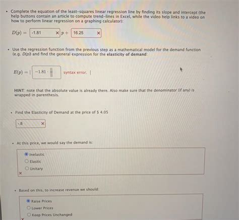 Solved Elasticity Study The Goal Of This Activity Is To Use Chegg