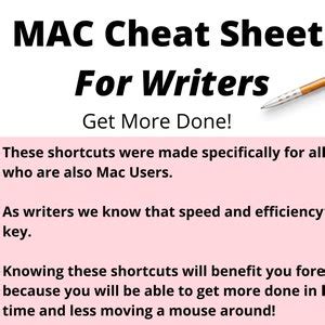 MAC OS Keyboard Shortcuts Printable Digital Download INSTANT Download Updated 2021