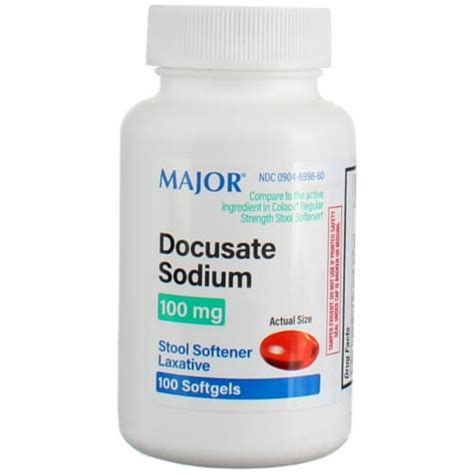 Major Docusate Sodium Stool Softener Laxative Softgels 100 Ct 1 Kroger