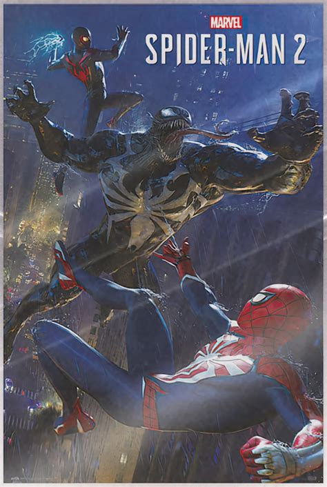 Spider Man 2 Marvel Comic Poster Spidey Vs Venom 24 X 36