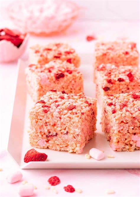 Strawberry Rice Krispie Treats 🍓 Sweetness And Bite
