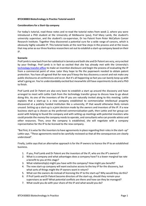 Tutorial Week 8 2021 Alt Option Btch30003 Biotechnology In Practice