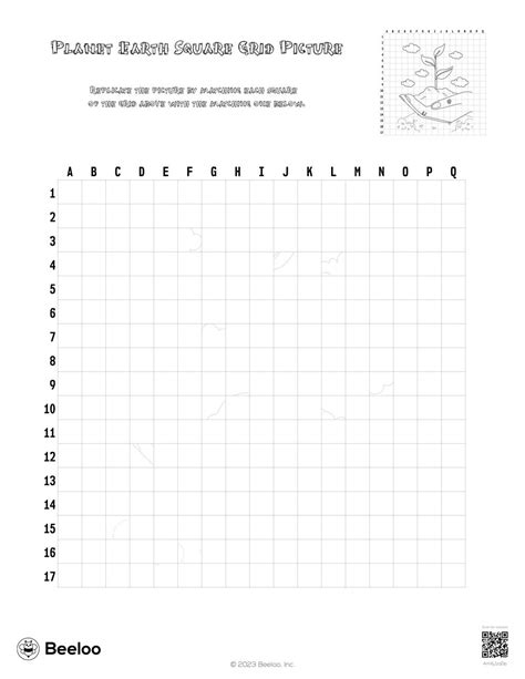 Planet Earth Square Grid Picture • Beeloo Printable Crafts And