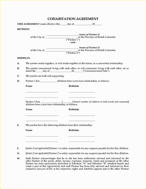 Living Arrangement Agreement Template