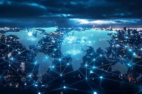 Global Digital Business Network Connection Illustration Created With Generative Ai Premium Ai