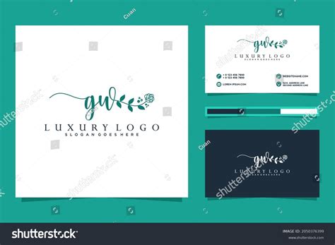 Feminine Gw Initials Logo Collection Business Stock Vector Royalty