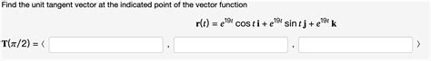 Solved Find The Unit Tangent Vector At The Indicated Point Chegg