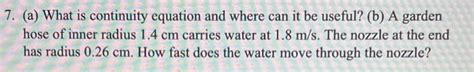 Solved A What Is Continuity Equation And Where Can It Be Chegg Com