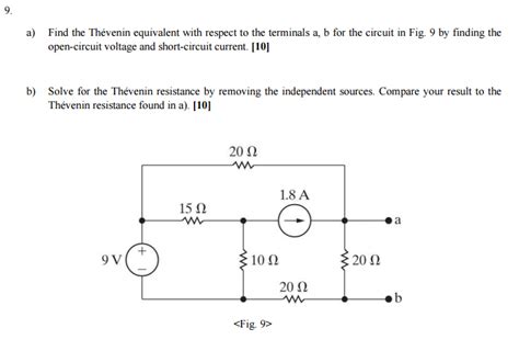 Solved A Find The Thévenin Equivalent With Respect To The