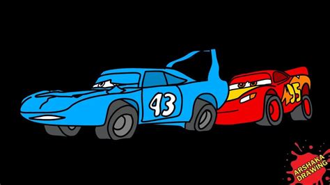 Lightning Mcqueen And King Dinoco Drawing Tutorial How To Draw Pixar