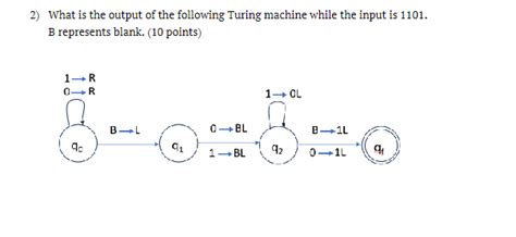 Solved What Is The Output Of The Following Turing Machine