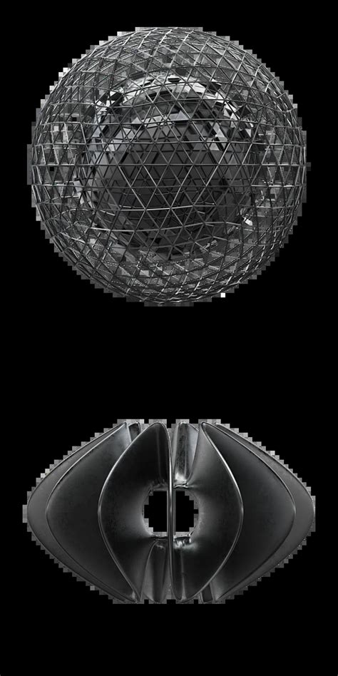 科技科幻抽象3d立体金属质感几何图形png免扣素材 花瓣网
