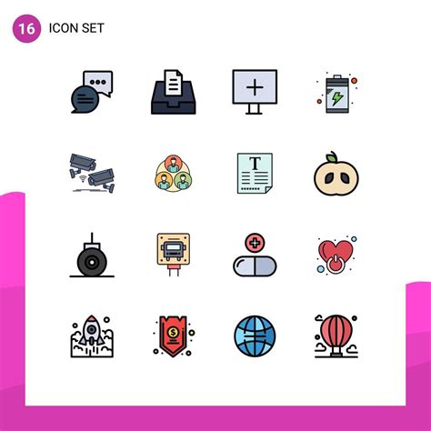 16 Creative Icons Modern Signs And Symbols Of Technology Security Virus Camera Device Editable