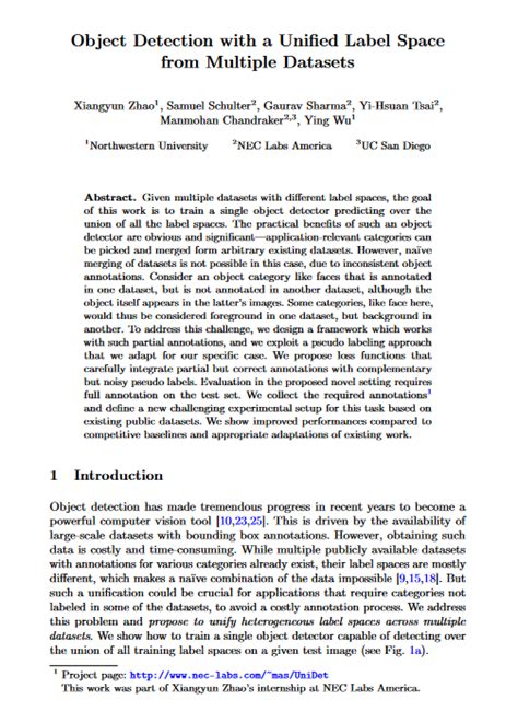 object detection with a unified label space from multiple datasets nec labs