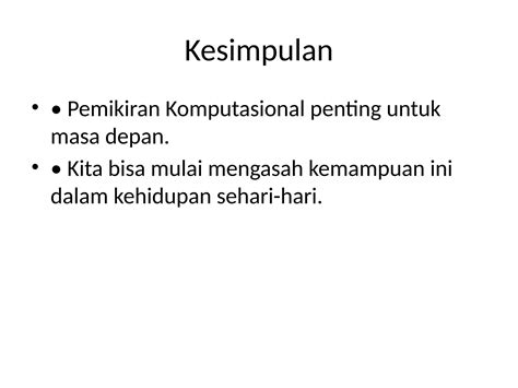 Computational Thinking Dan Berfikir Komputasi Ppt