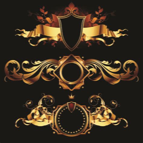 고급스러운 골드 디자인 요소 벡터 레이블 Eps Uidownload