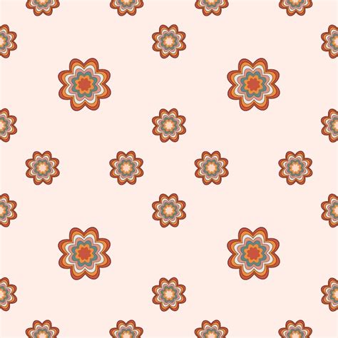 Premium Vector Groovy Hippie Floral Seamless Pattern Daisy Bloom