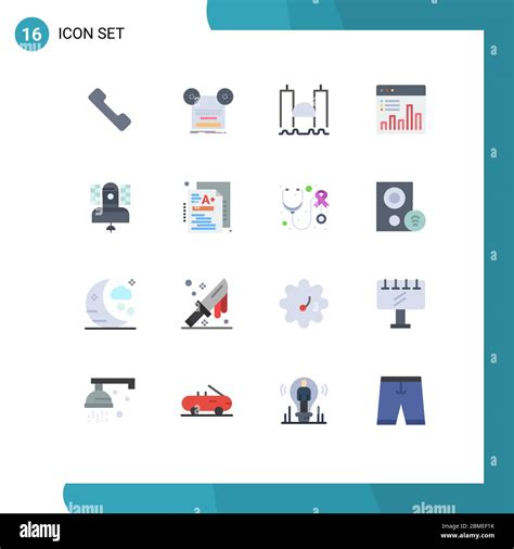 Pack Dicônes Vectorielles De Stock De 16 Symboles Et Signes De Ligne Pour La Surveillance La