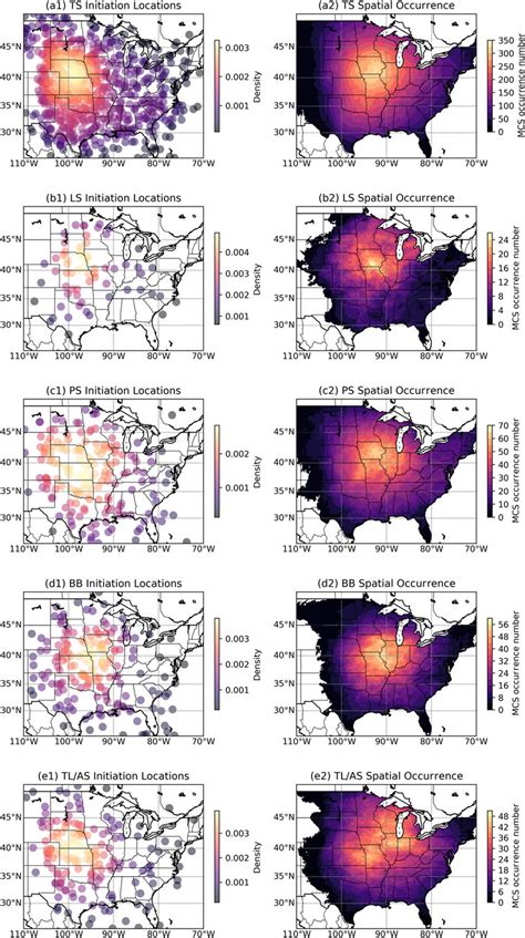 A1 E1 The Spatial Distributions Of Mcs Convective Initiation