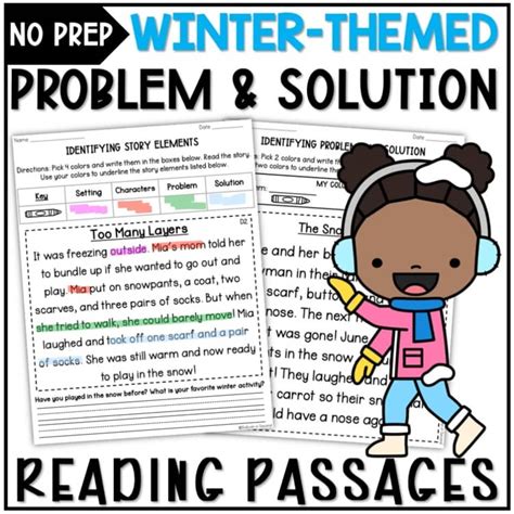 Winter Problem And Solution Reading Passages Identifying Story Elements