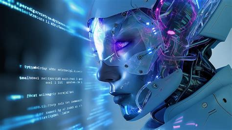 Premium Photo Cybernetic Entity Analyzing Data Streams Generative Ai