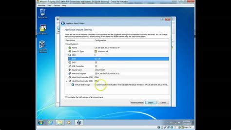 Importing Virtualbox Appliance Youtube