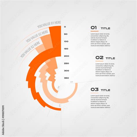 Vector De Stock Sunburst Chart Color Infographics Step By Step In A