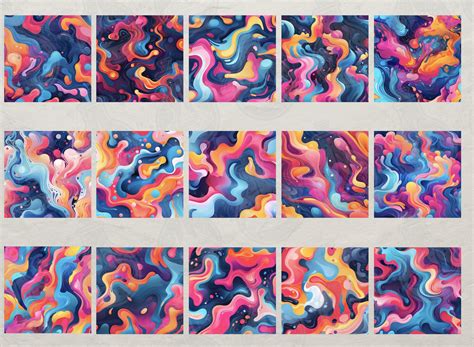 30 Seamless Abstract Fluid Pattern Digital Paper Pack Fluid Etsy
