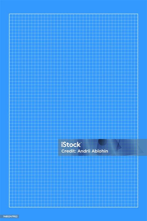 블루프린트 템플릿 파란색 배경에 흰색 격자입니다 사무 기계 계획 메모 도면 제도 플로팅 엔지니어링 또는 건축 측정을 위한 체크