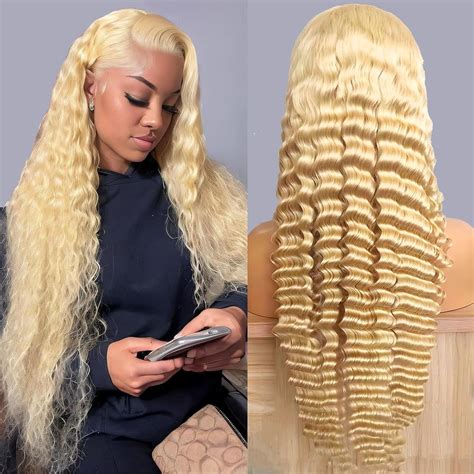 Mydiva 613 13x6 Lace Front Wig Human Hair 30 Inch Blonde