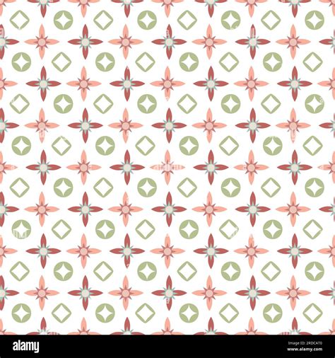 Abstract Star And Circle Shapes Vector Seamless Pattern Background