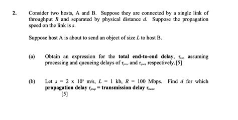 Solved 2 2 Consider Two Hosts A And B Suppose They Are
