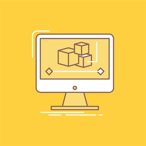 Animation Computer Editor Monitor Software Flat Line Filled Icon Beautiful Logo Button Over