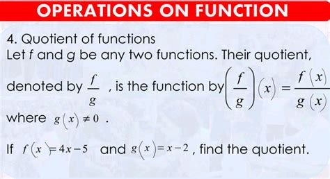 OPERATIONS ON FUNCTION 4 Quotient Of StudyX