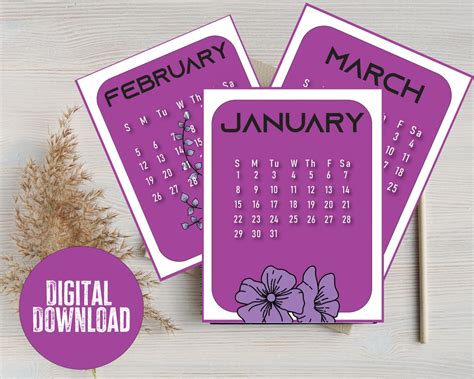 2024 Floral Purple Calendar Elegant Organization At Your Fingertips