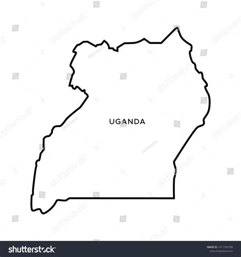 Outline Map Uganda Vector Design Template Stock Vector Royalty Free Shutterstock