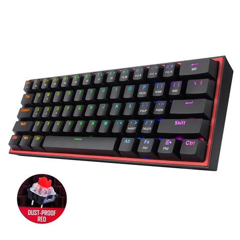 REDRAGON K617 FIZZ 60% WIRED RGB GAMING KEYBOARD – BLACK | 61 KEYS ...